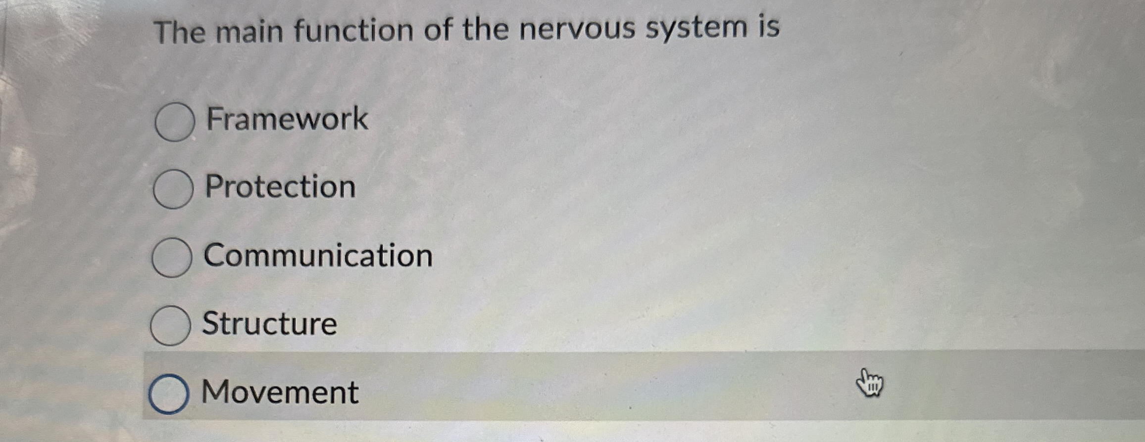 Solved The main function of the nervous system | Chegg.com