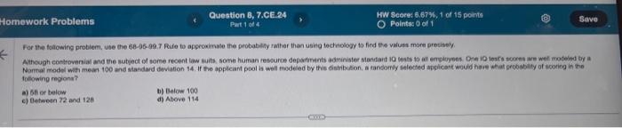 Solved For the following probiem, use the 66-96.99.7 Rule to | Chegg.com