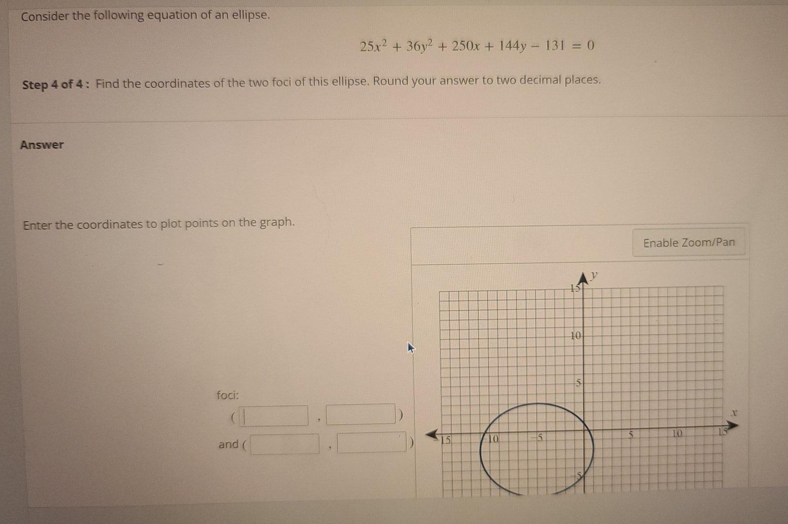Solved Consider the following equation of an ellipse. 25x2 + | Chegg.com
