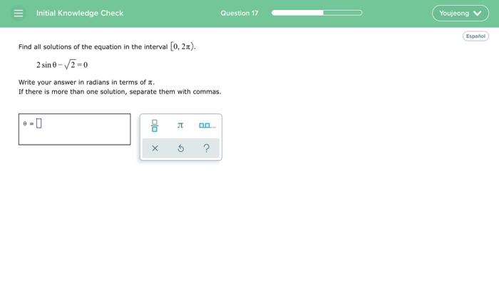 Solved = Initial Knowledge Check Question 17 Youjeong | Chegg.com