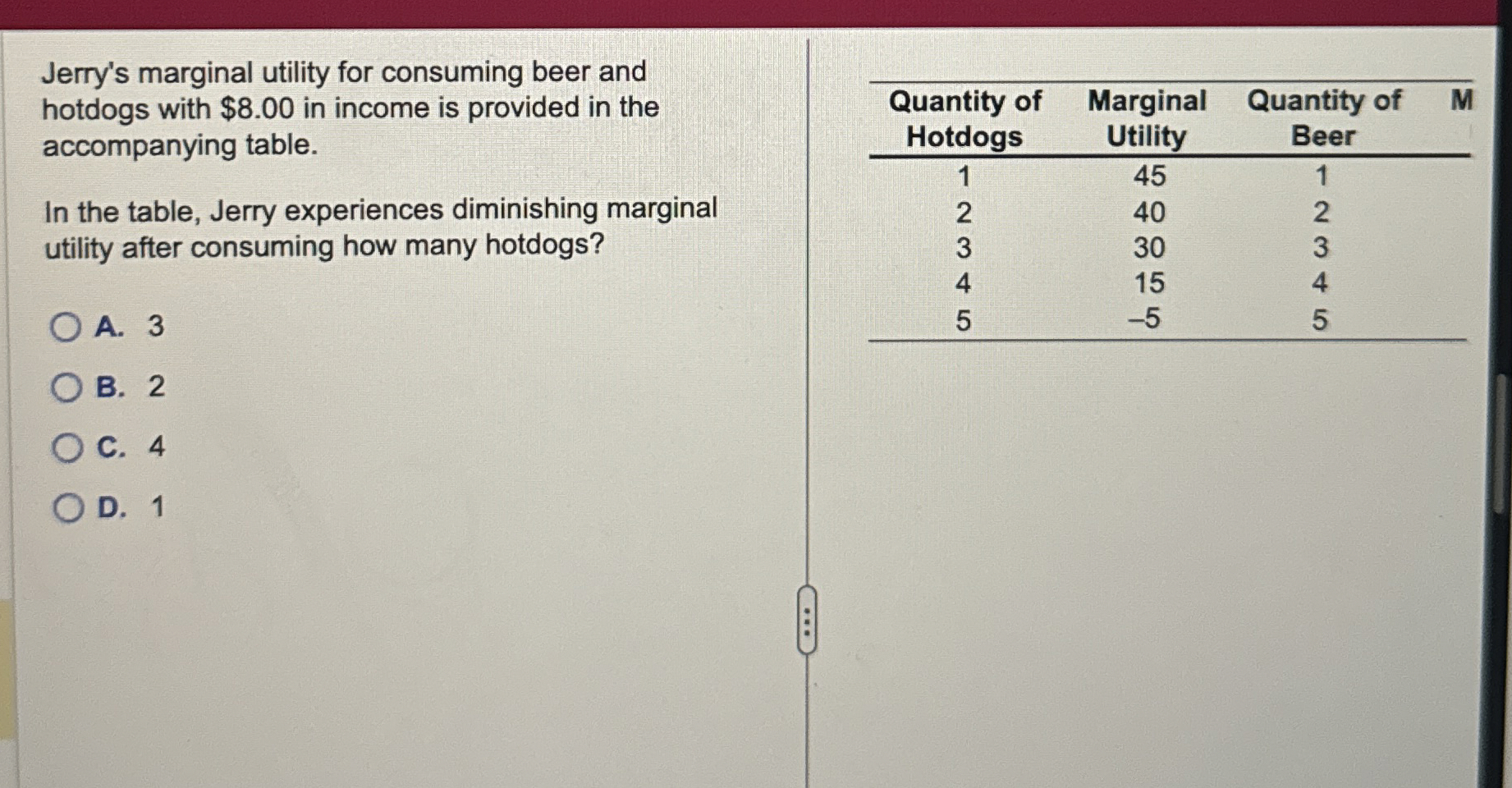 Solved Jerry's marginal utility for consuming beer and | Chegg.com