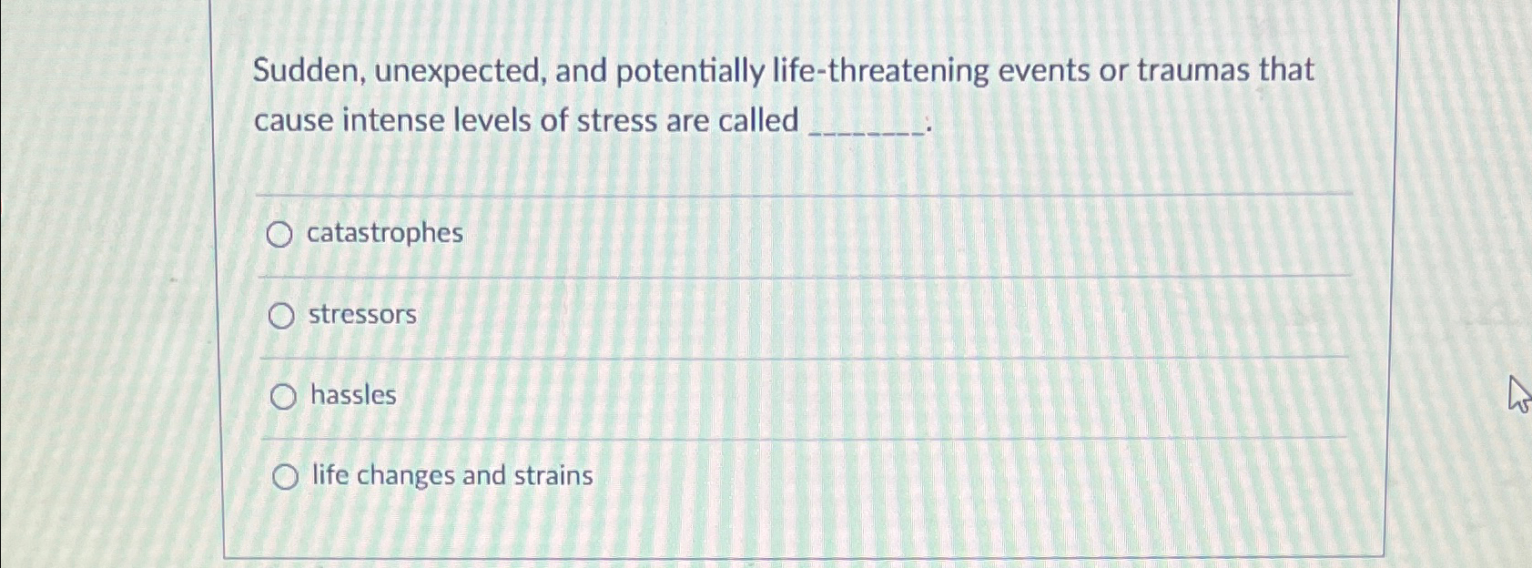 Solved Sudden, unexpected, and potentially life-threatening | Chegg.com