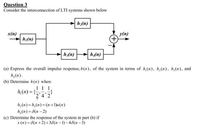 Solved Question 3 Consider the interconnection of LTI | Chegg.com