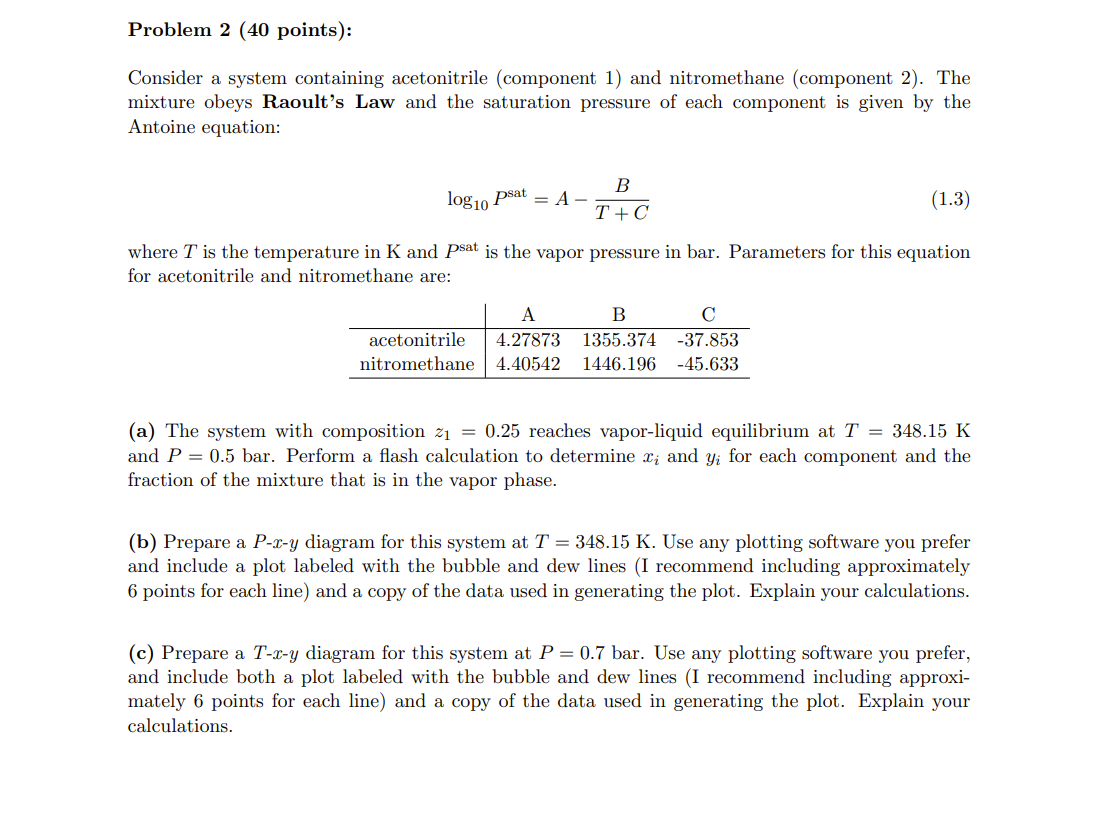 Solved Problem 2 (40 ﻿points):Consider a system containing | Chegg.com
