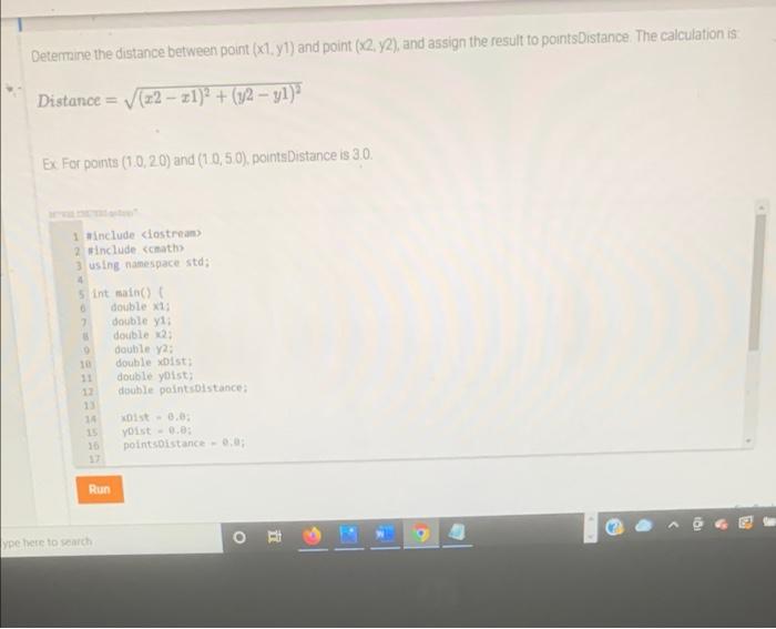 Solved Determine the distance between point (x1, yl) and | Chegg.com