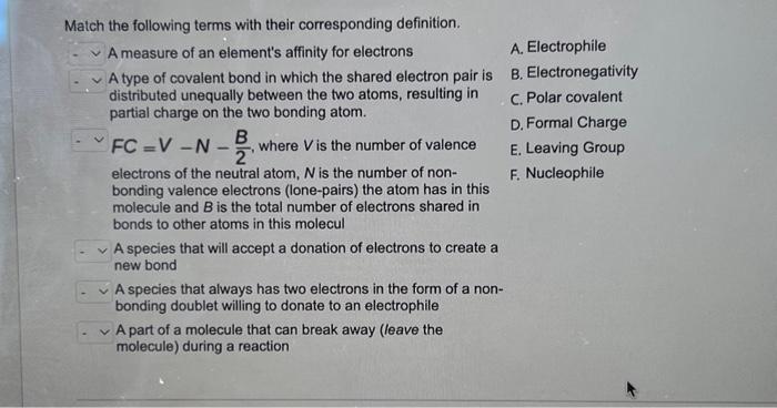 Solved latch the following terms with their corresponding | Chegg.com