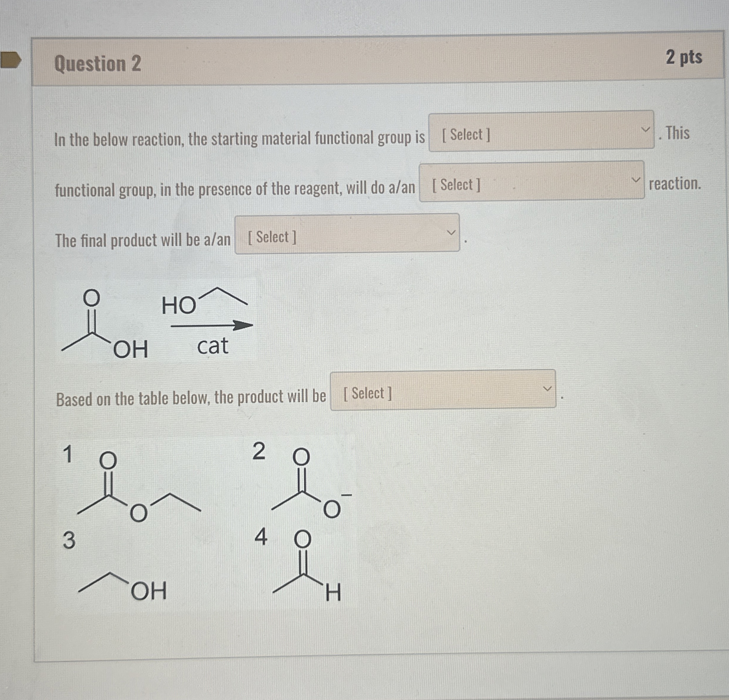 Solved Question 22 ﻿ptsIn the below reaction, the starting | Chegg.com