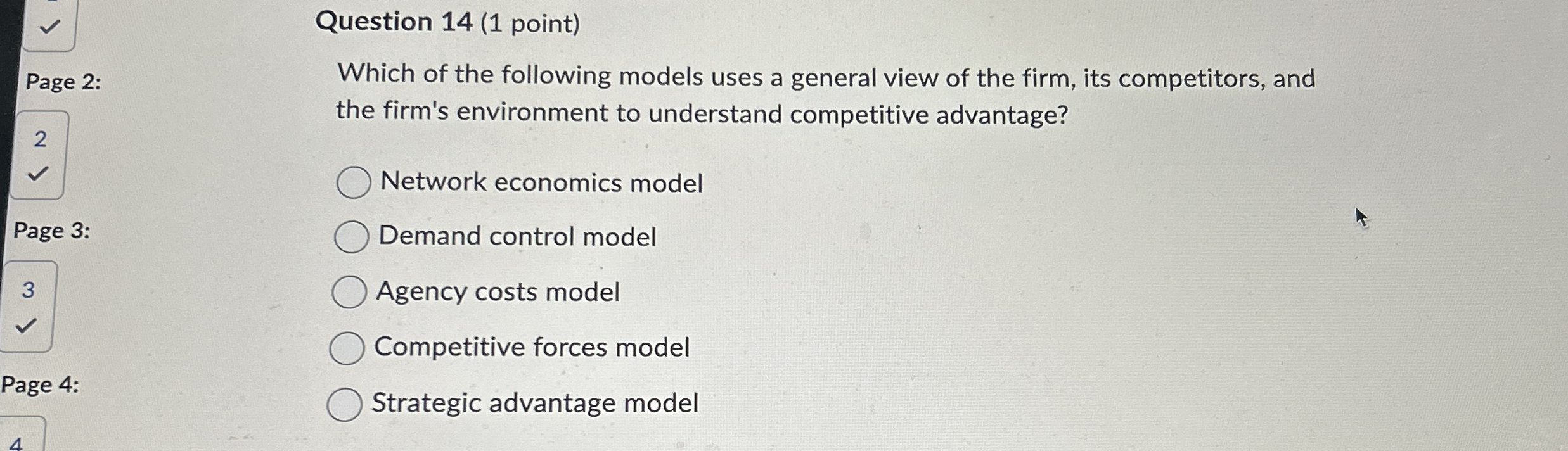 Solved Question 14 (1 ﻿point)Which of the following models | Chegg.com