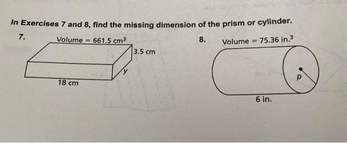 Solved In Exercises 7 and 8, find the missing dimension of | Chegg.com