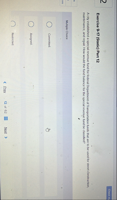 Solved Exercise 9-17 (Static) ﻿Part 12A city established a | Chegg.com