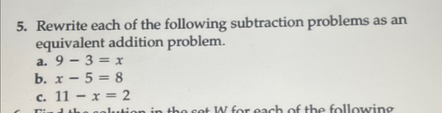 Solved Rewrite each of the following subtraction problems as | Chegg.com