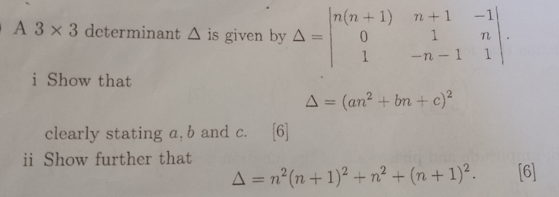 Solved A 3×3 ﻿determinant Δ ﻿is given by | Chegg.com