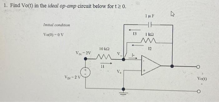 Solved 1. Find Vo(t) in the ideal op-amp circuit below for | Chegg.com