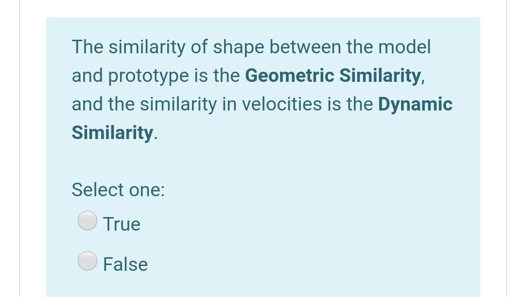 Solved The similarity of shape between the model and | Chegg.com