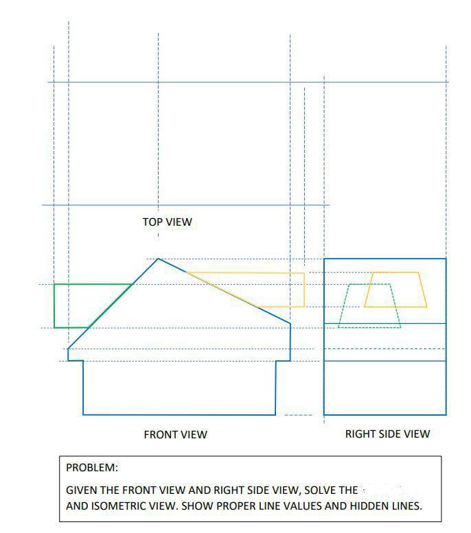 Solved TOP VIEW FRONT VIEW RIGHT SIDE VIEW PROBLEM: GIVEN | Chegg.com