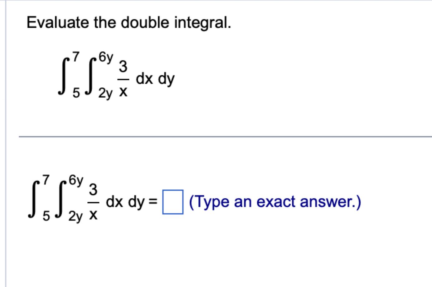 Solved Evaluate the double | Chegg.com