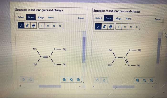 Solved Structure 1: add lone pairs and charges Structure 2: | Chegg.com