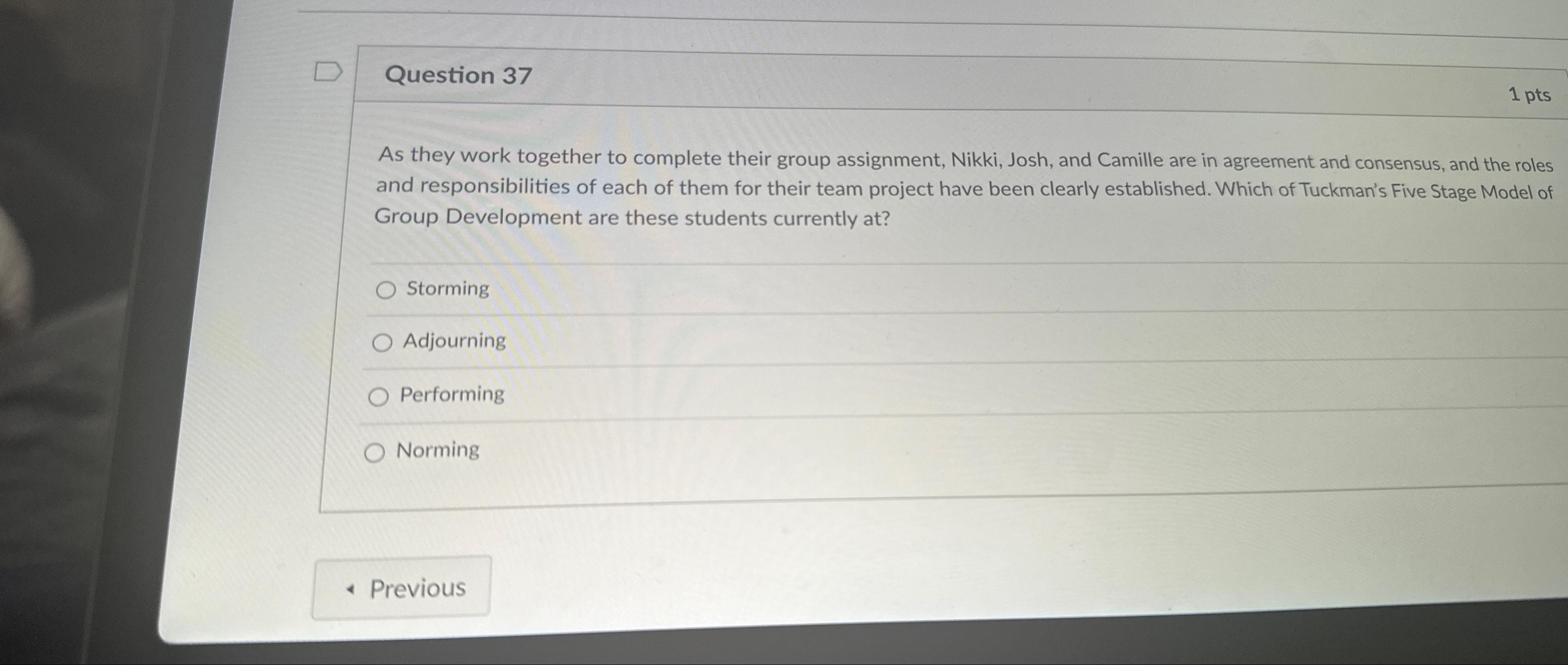 Solved Question 371 ﻿ptsAs they work together to complete | Chegg.com