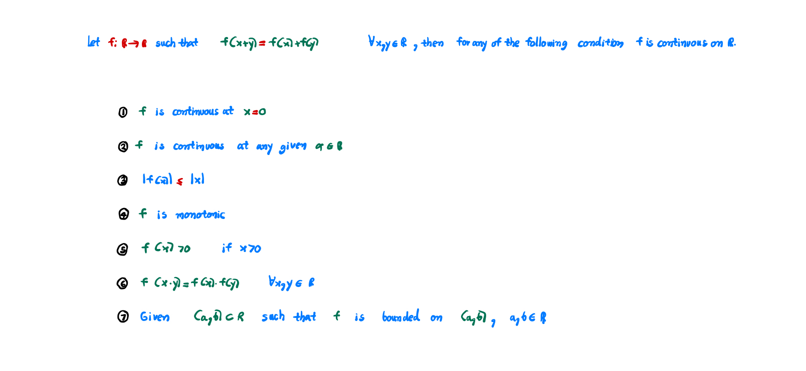 Solved Let f:R→R ﻿such that ,f(x+y)=f(x)+f(y),All x,y ﻿inR, | Chegg.com