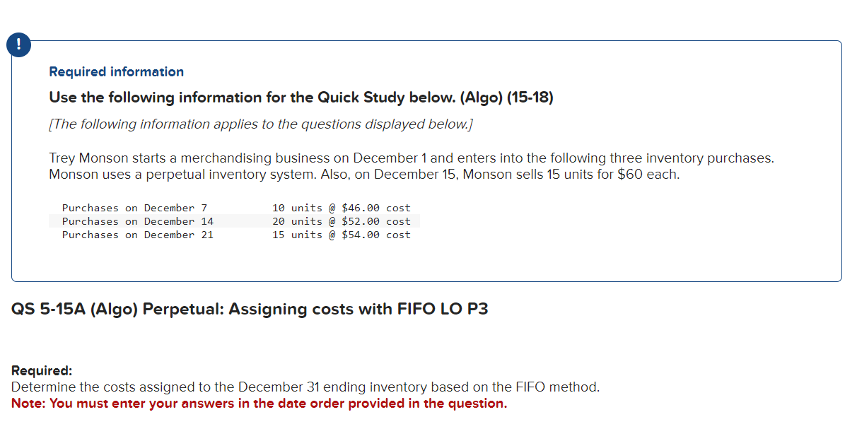 Solved Required informationUse the following information for | Chegg.com