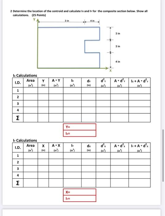 Solved 2 Determine the location of the centroid and | Chegg.com