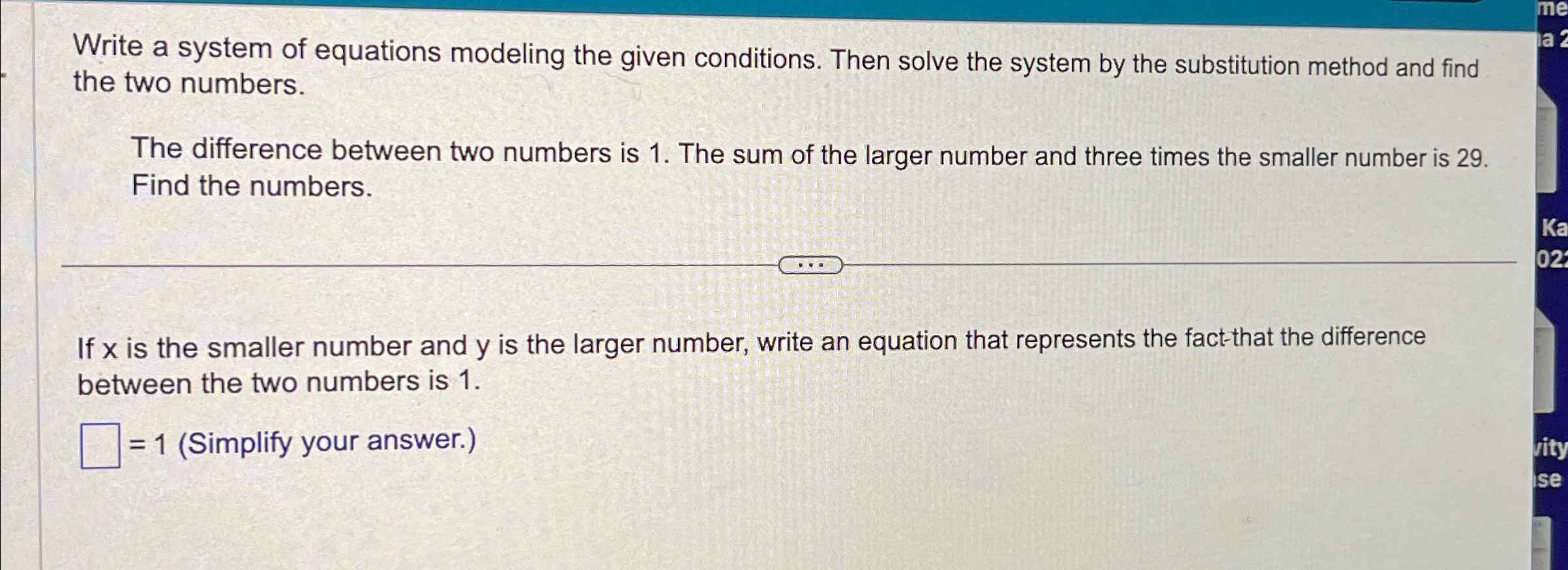 Solved Write a system of equations modeling the given | Chegg.com