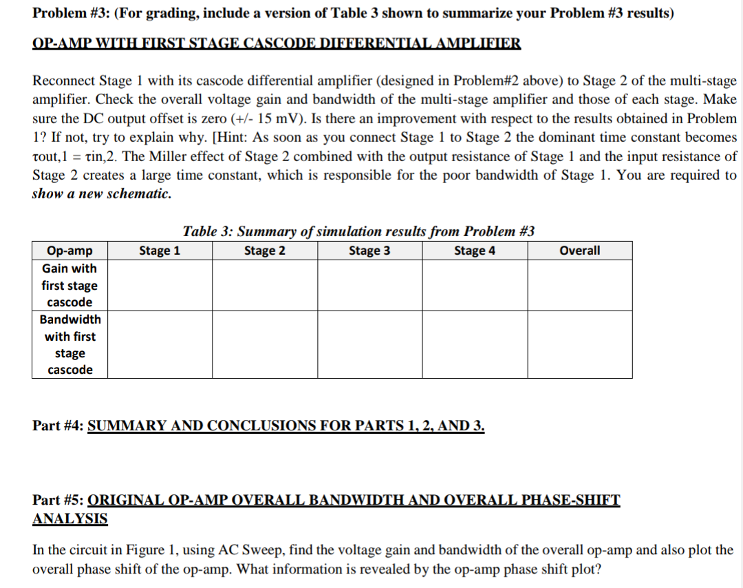 Solved HW3: EEE4361 - Electronics 2 (Spring 2019) | Chegg.com