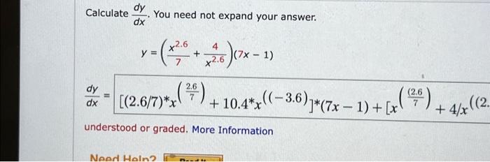 Solved Calculate dxdy. You need not expand your answer. | Chegg.com
