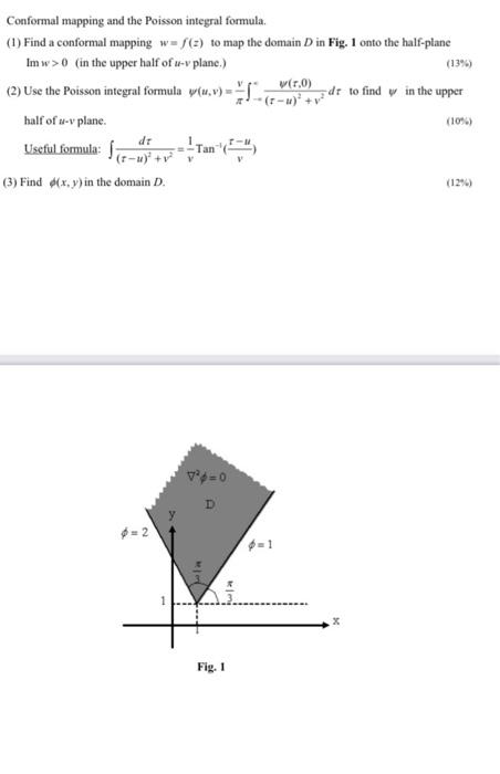 Solved Conformal mapping and the Poisson integral formula. | Chegg.com