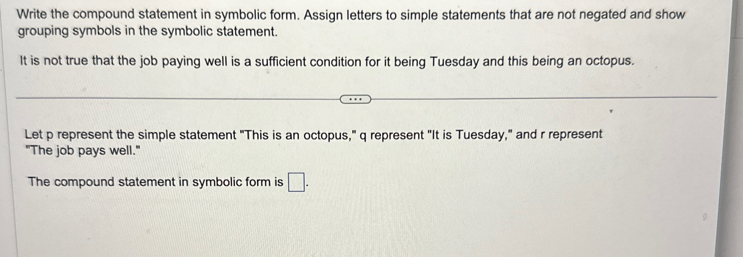 Write the compound statement in symbolic form. Assign | Chegg.com