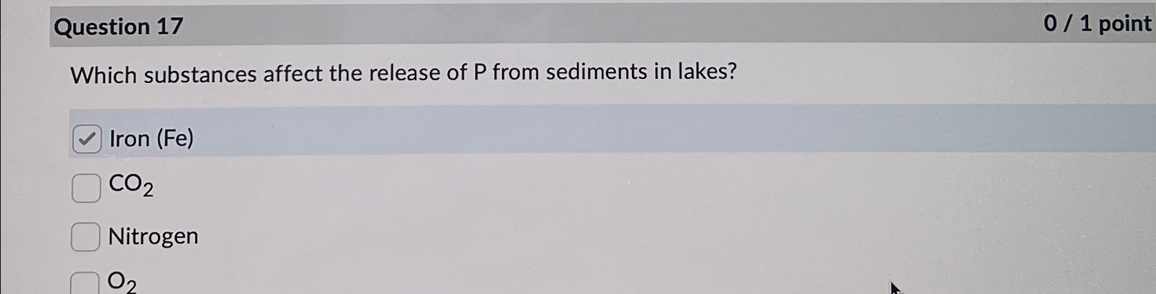Solved Question 1701 ﻿pointWhich substances affect the | Chegg.com