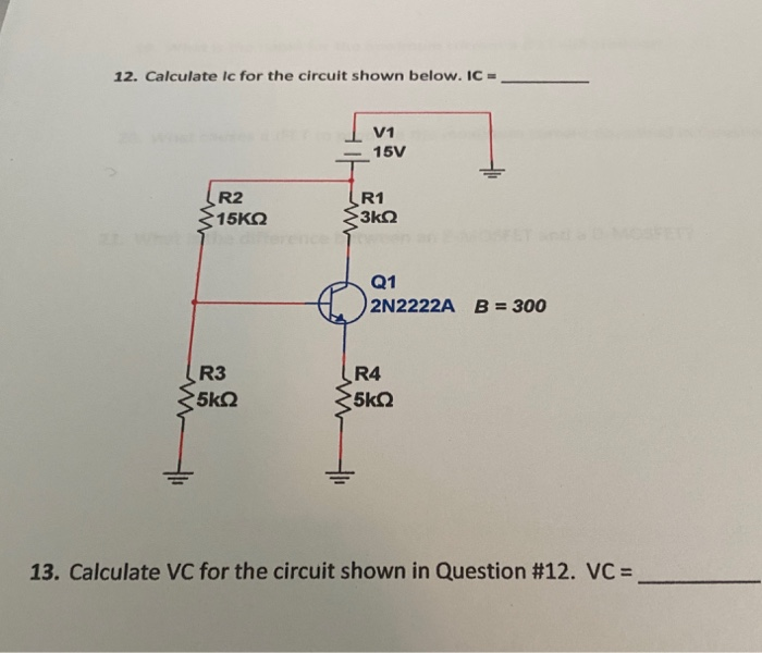 Solved 12. Calculate lc for the circuit shown below. IC= V1 | Chegg.com