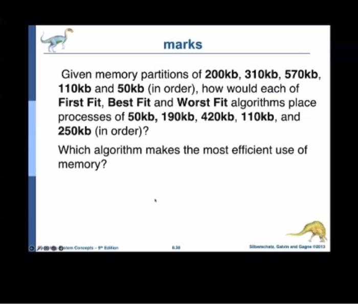 Solved Given memory partitions of 200 kb,310 kb,570 kb, 110 | Chegg.com