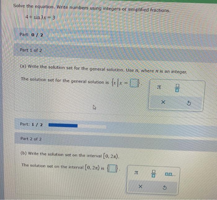 Solved Solve the equation. Write numbers using integers or | Chegg.com