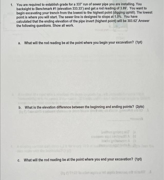 Solved 1. You are required to establish grade for a 337 ' | Chegg.com