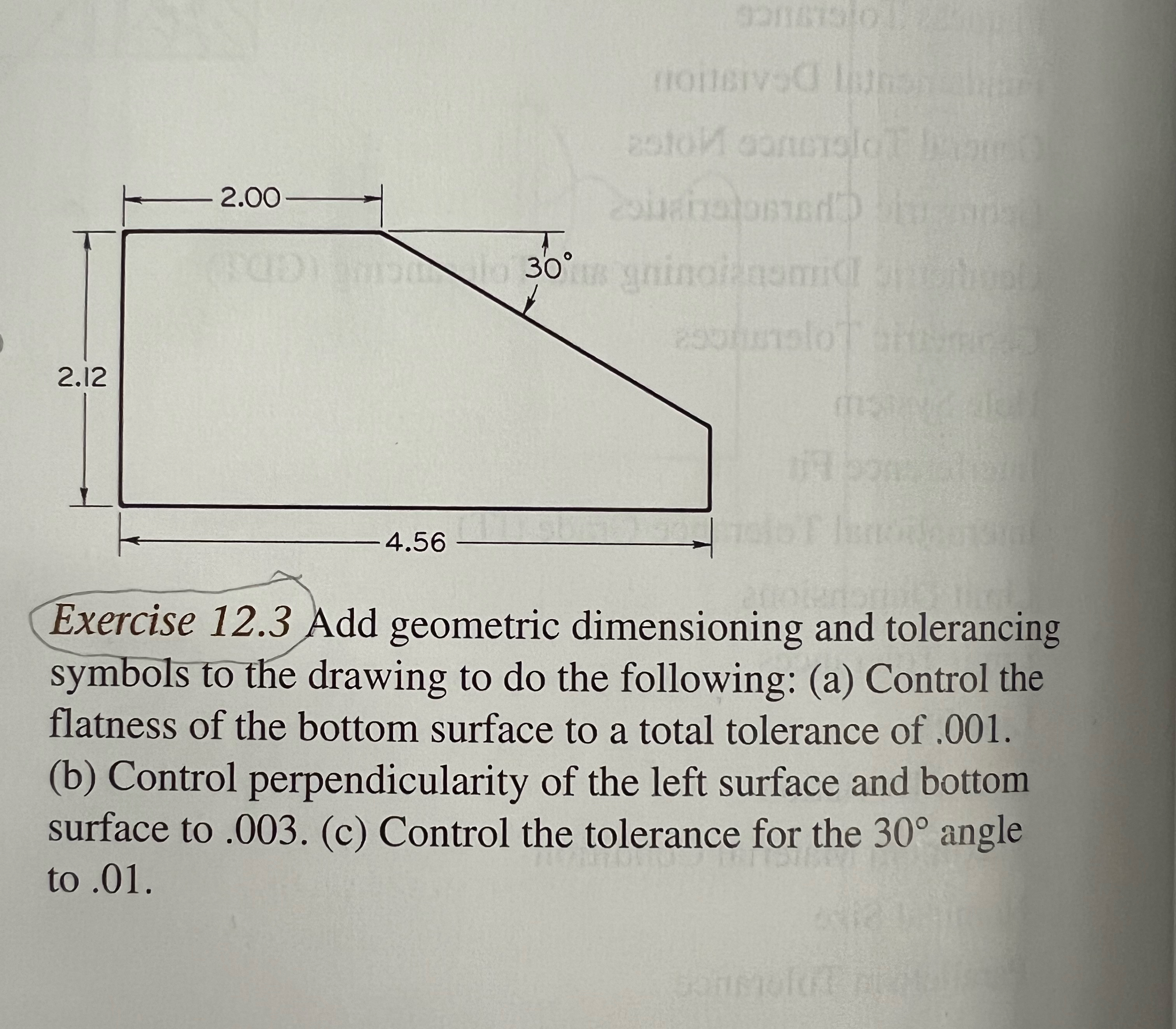 Solved Exercise 12.3 ﻿Add geometric dimensioning and | Chegg.com