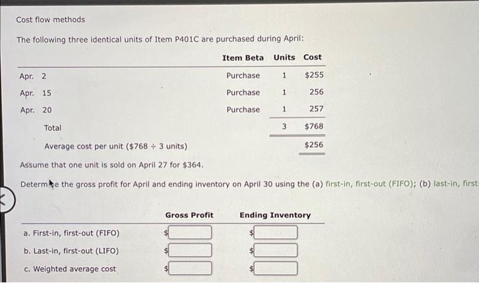 Solved Cost flow methods The following three identical units | Chegg.com