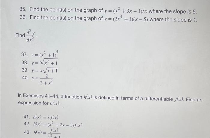 Solved 35. Find the point(s) on the graph of y=(x2+3x−1)/x | Chegg.com