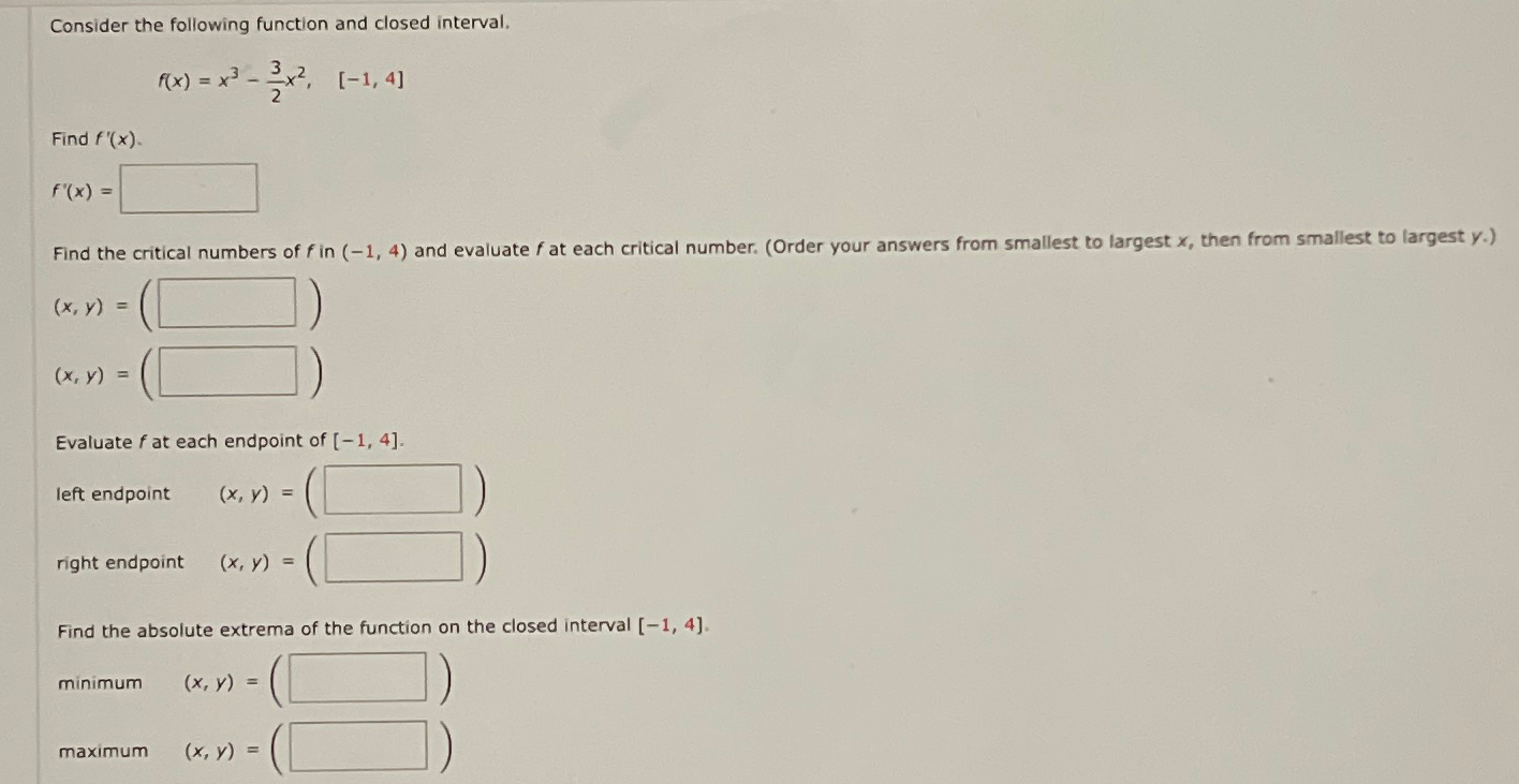 Solved Consider the following function and closed | Chegg.com