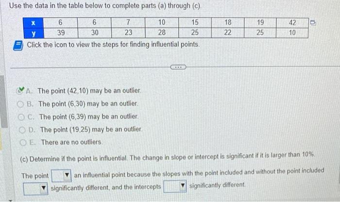 Solved Use the data in the table below to complete parts (a) | Chegg.com