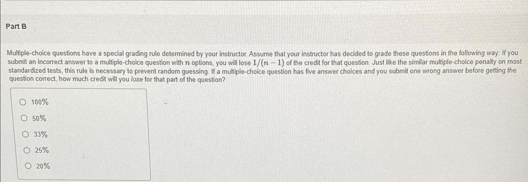 Solved Part BMultiple-choice questions have a special | Chegg.com