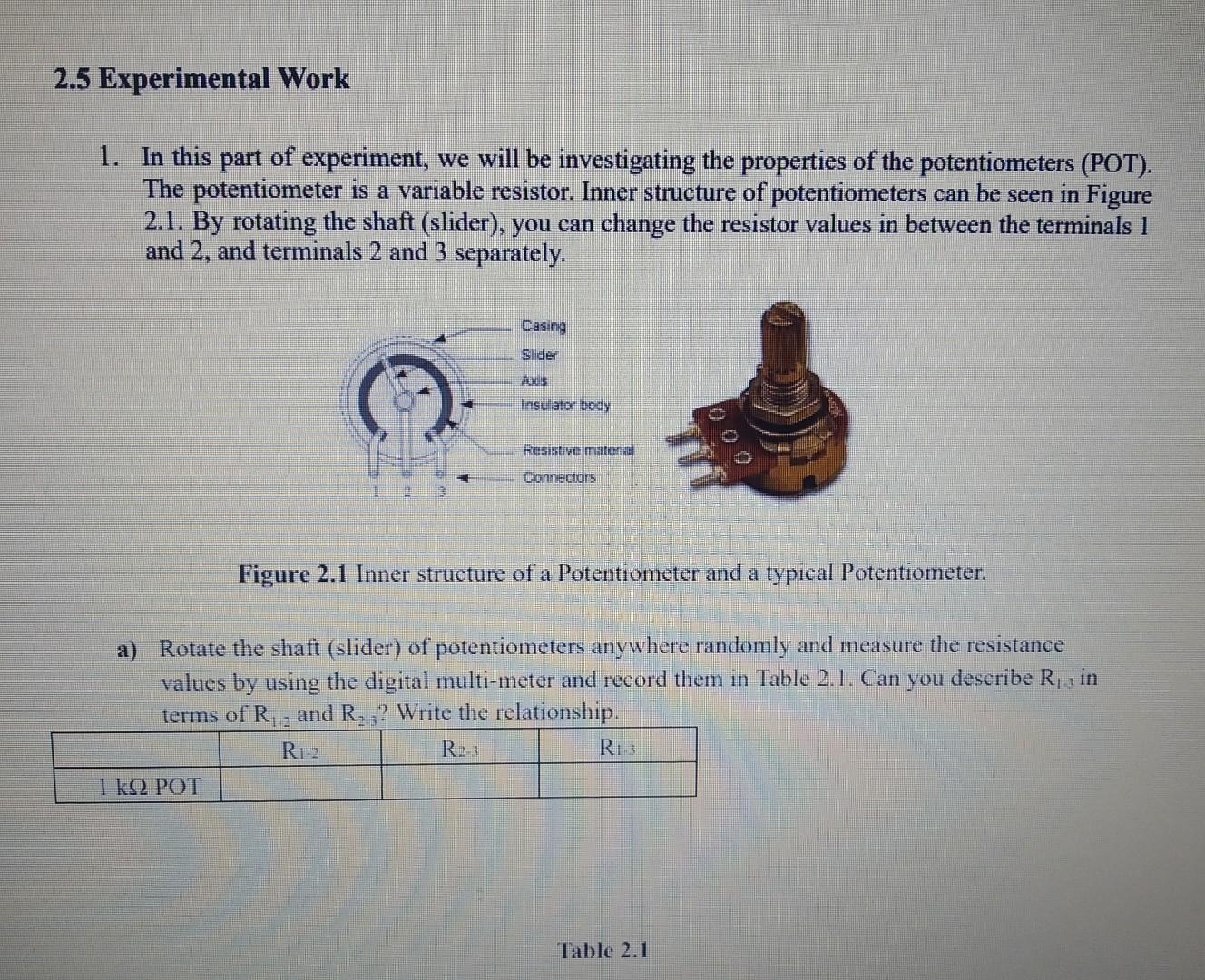 Solved 1. In this part of experiment, we will be | Chegg.com