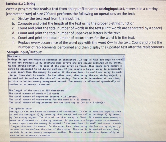 Solved Exercise 1 C String Write A Program That Reads A 5147