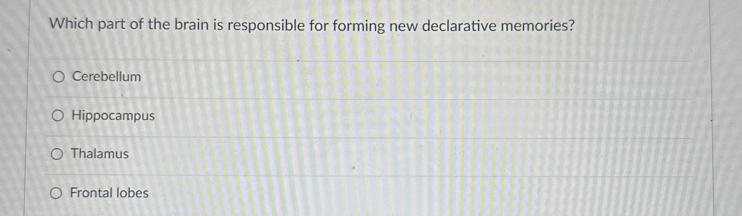 Solved Which part of the brain is responsible for forming | Chegg.com