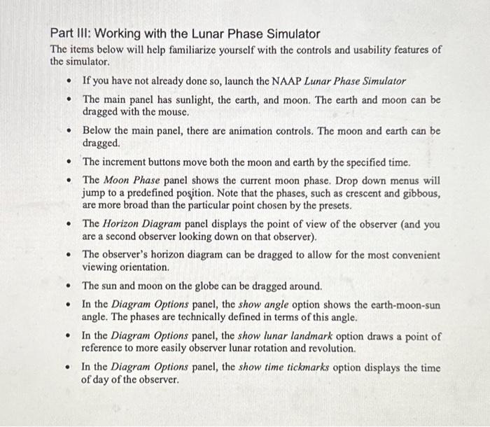 NAAP - Lunar Phase Simulator 7/11Rising, Setting, and | Chegg.com