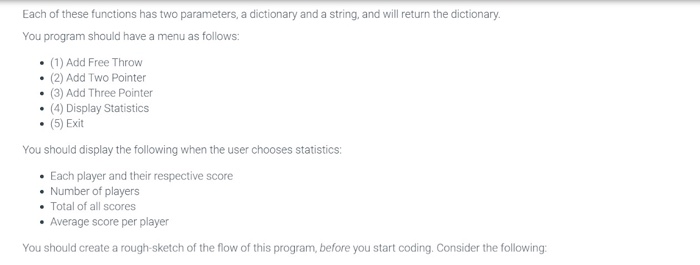 Solved 23.3 PROJECT 3: Using Dictionaries, Functions, and | Chegg.com