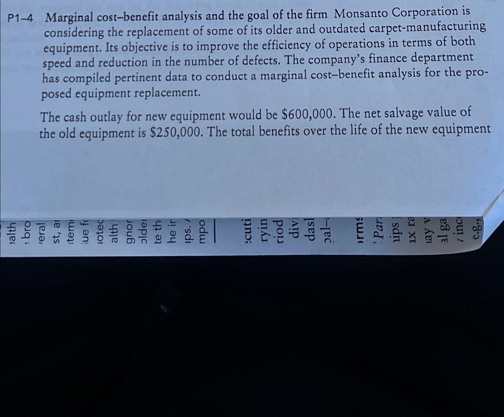 Solved P1 4 Marginal Cost benefit Analysis And The Goal Of Chegg