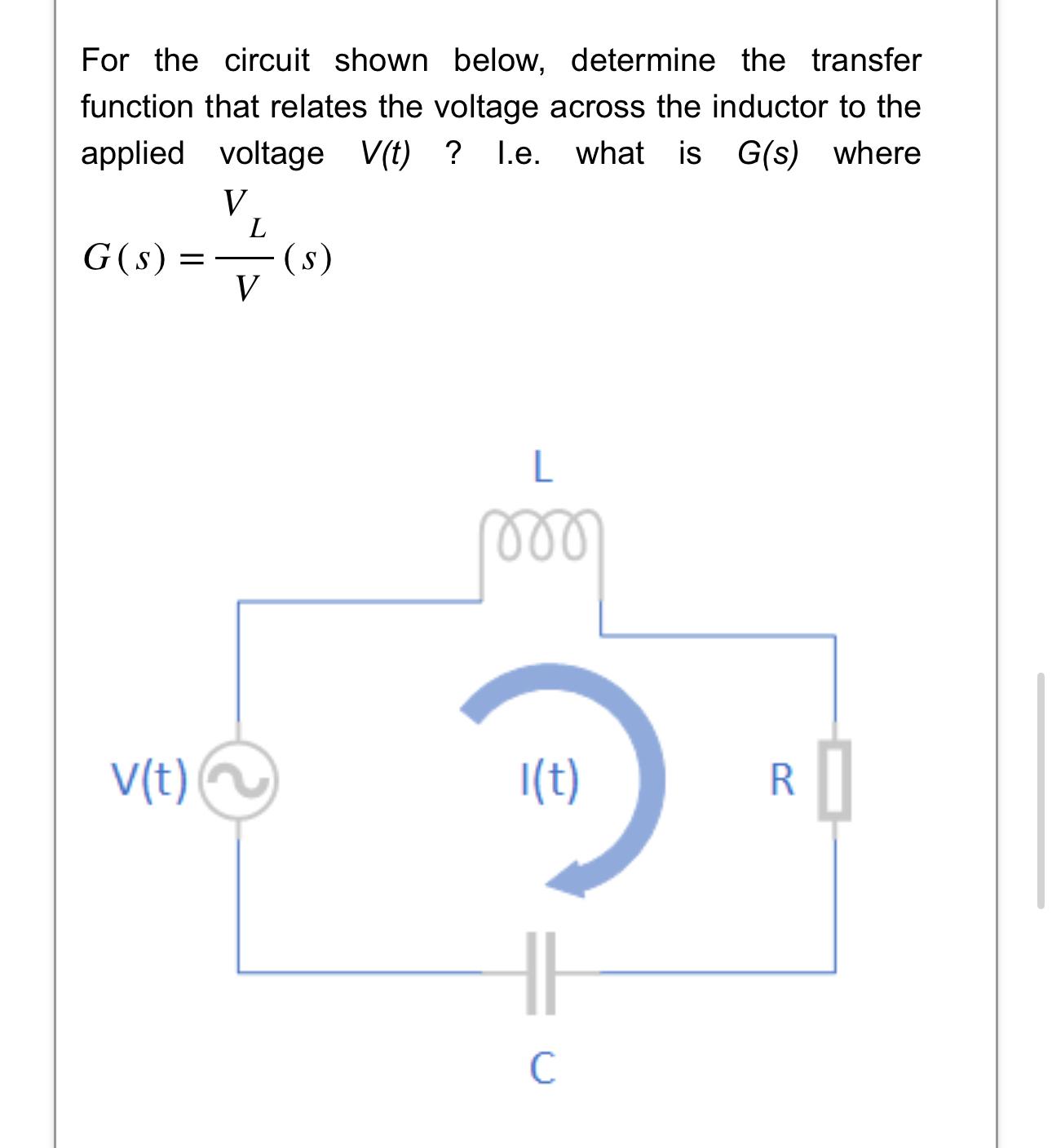 Solved For the circuit shown below, determine the transfer | Chegg.com
