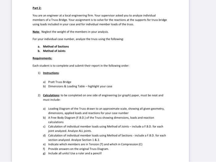 Part 2: You are an engineer at a local engineering | Chegg.com