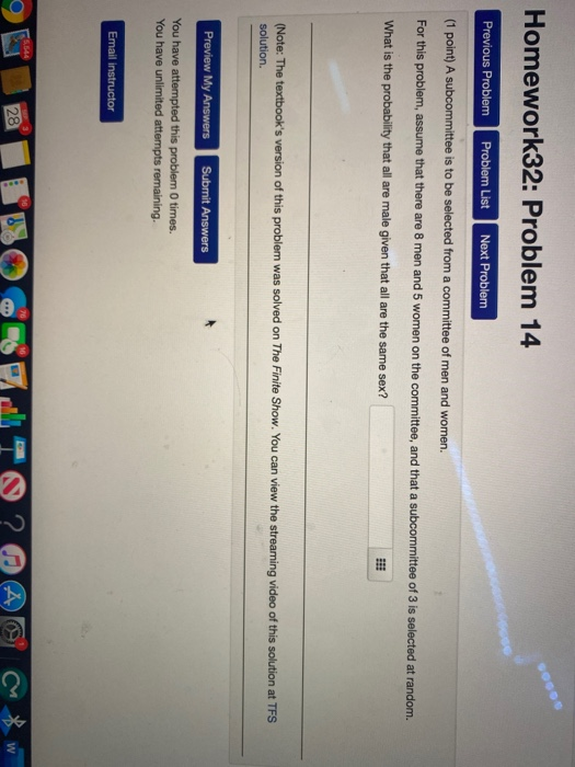 Solved Homework32 Problem 14 Previous Problem Problem List 1103